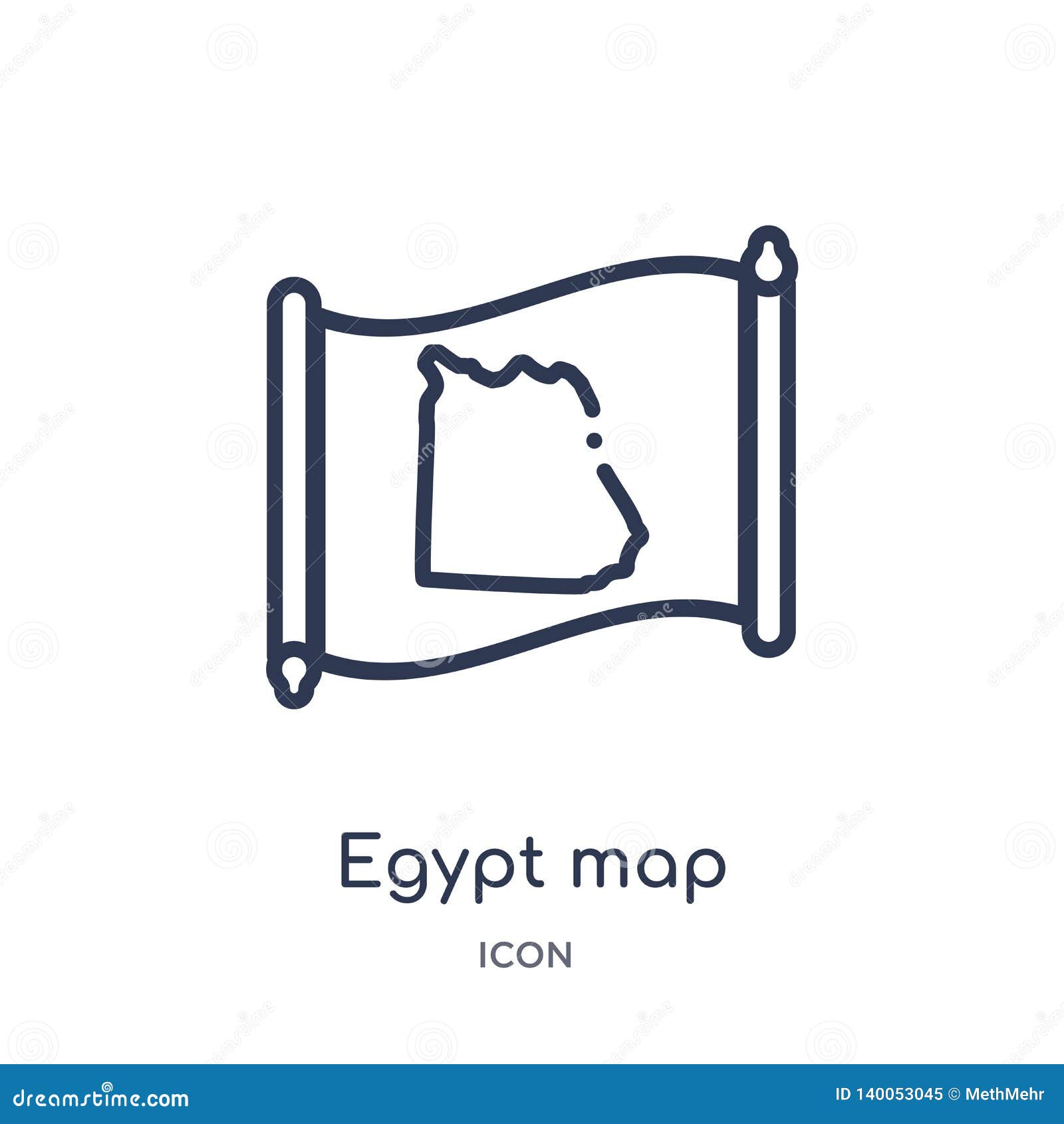 Linear Egypt Map Icon from Countrymaps Outline Collection. Thin Line ...