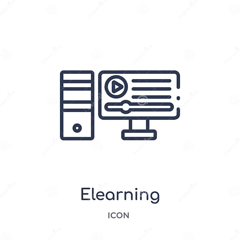 Linear Elearning Icon from Elearning and Education Outline Collection ...
