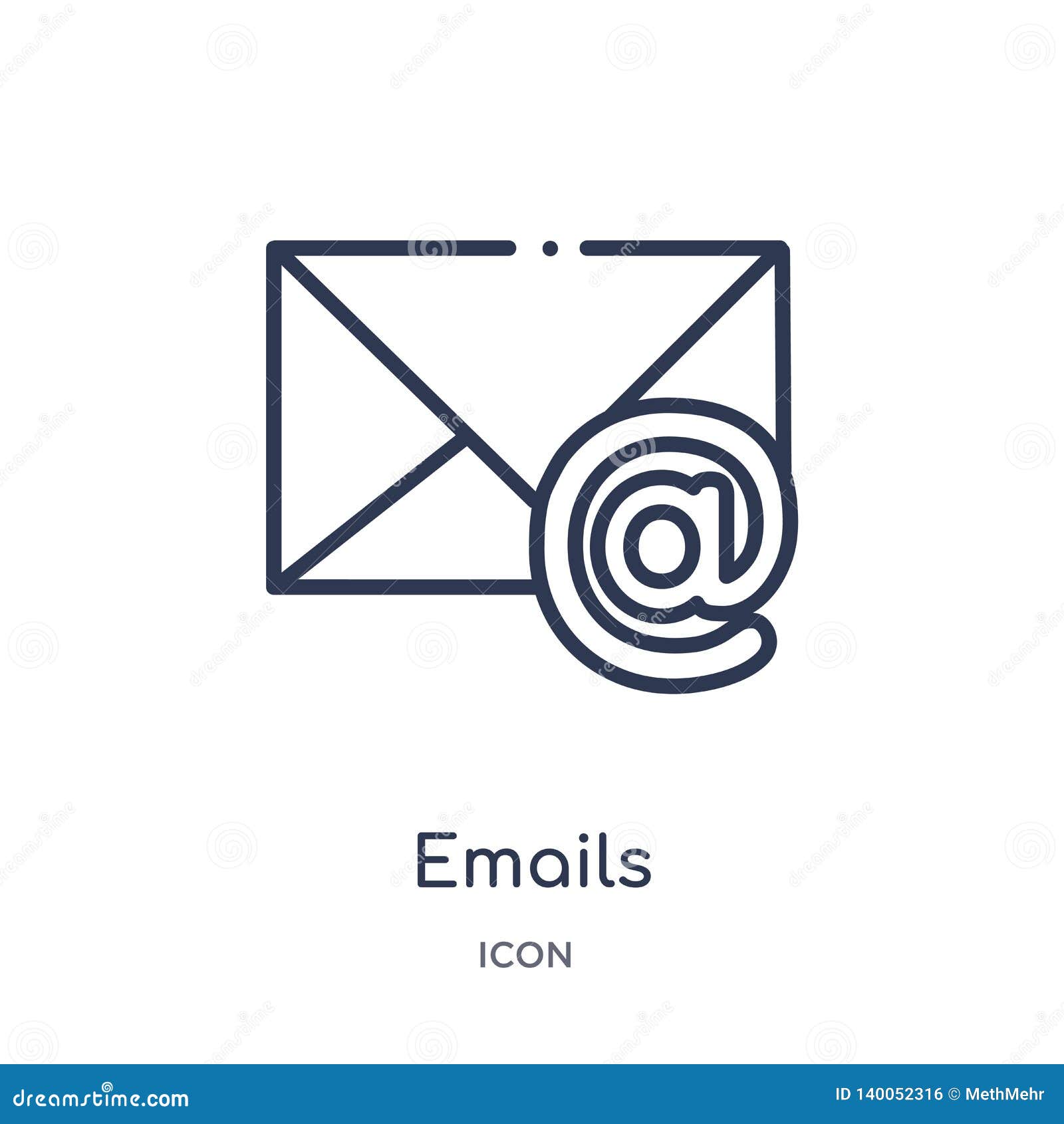 Linear Emails Icon from Comunation Outline Collection. Thin Line Emails ...