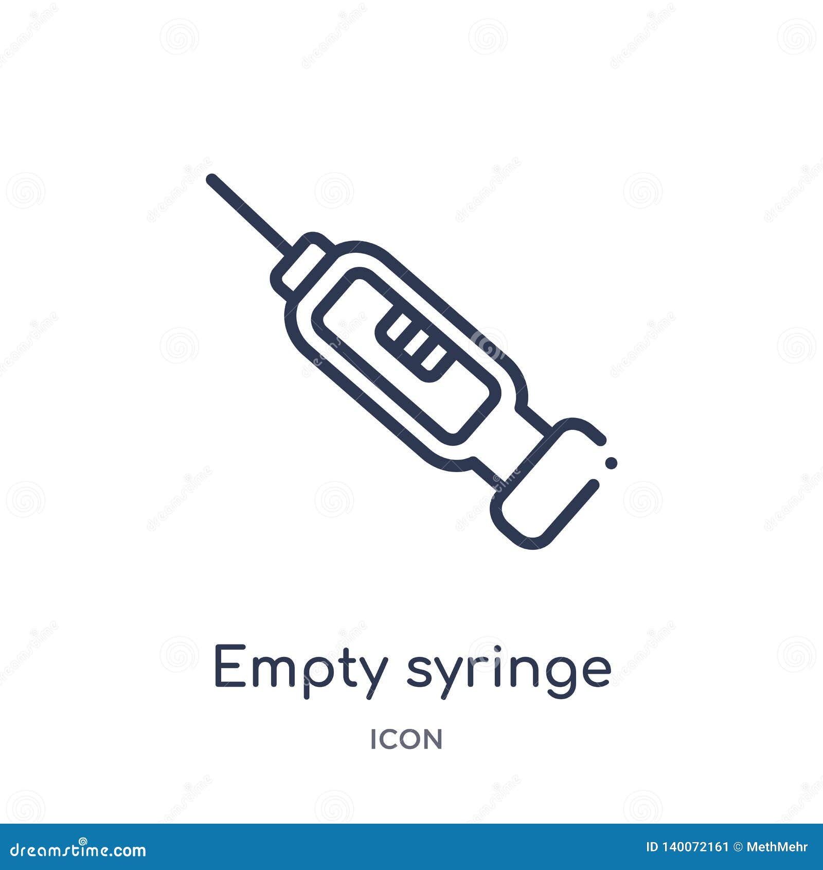 Linear Empty Syringe Icon from Dentist Outline Collection. Thin Line ...