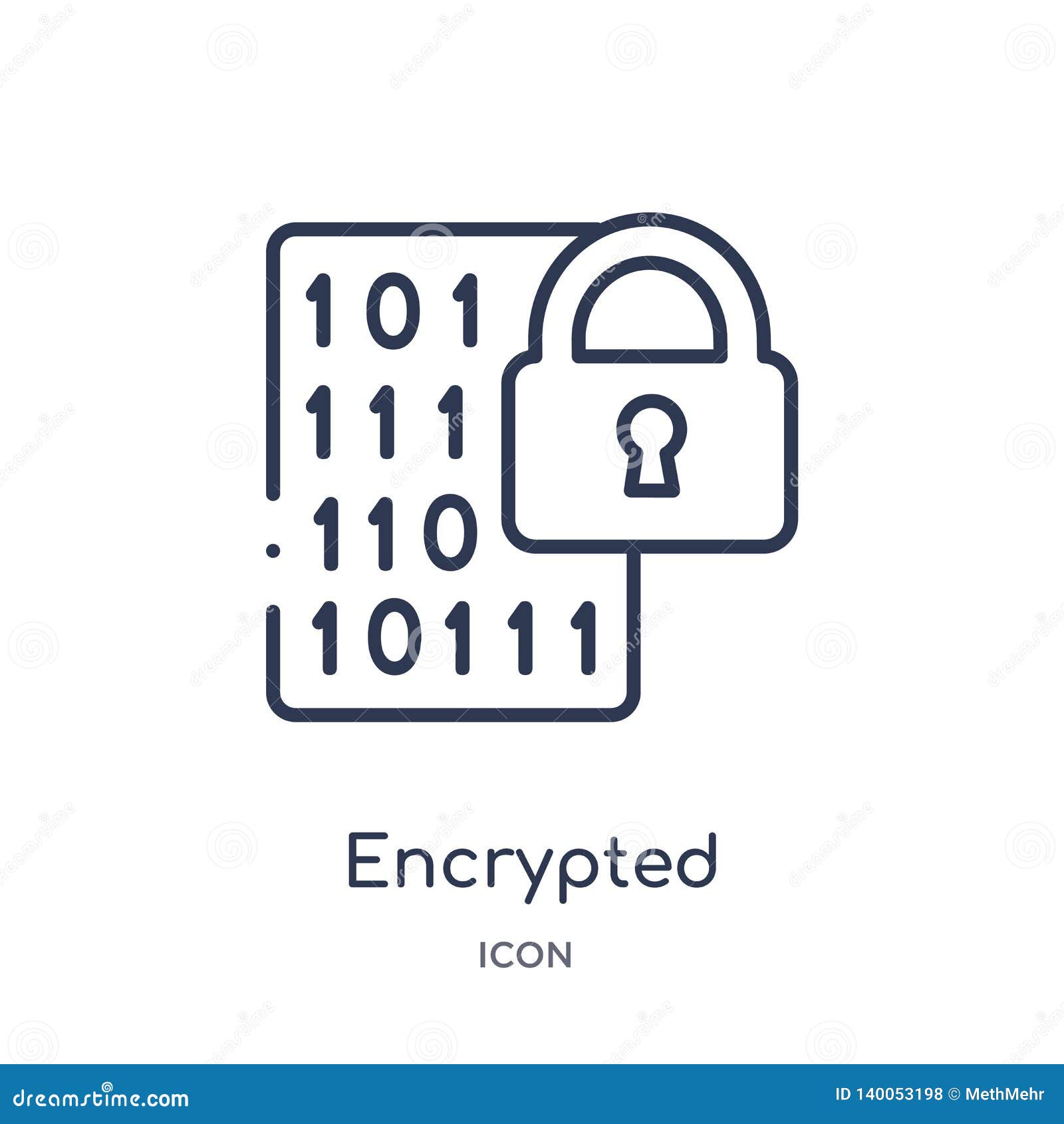 Linear Encrypted Icon From Cryptocurrency Economy And Finance Outline