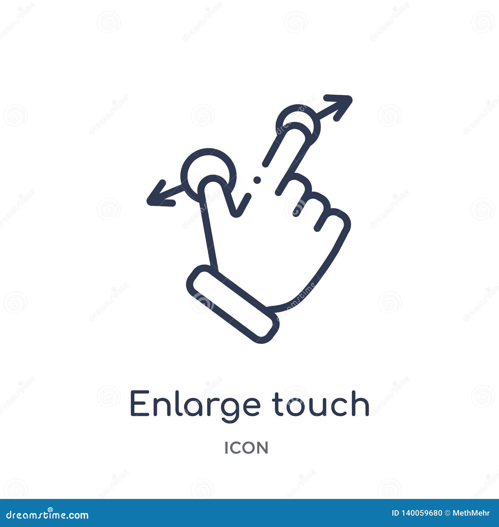 Linear Enlarge Touch Screen Gesture Icon from Hands and Guestures ...