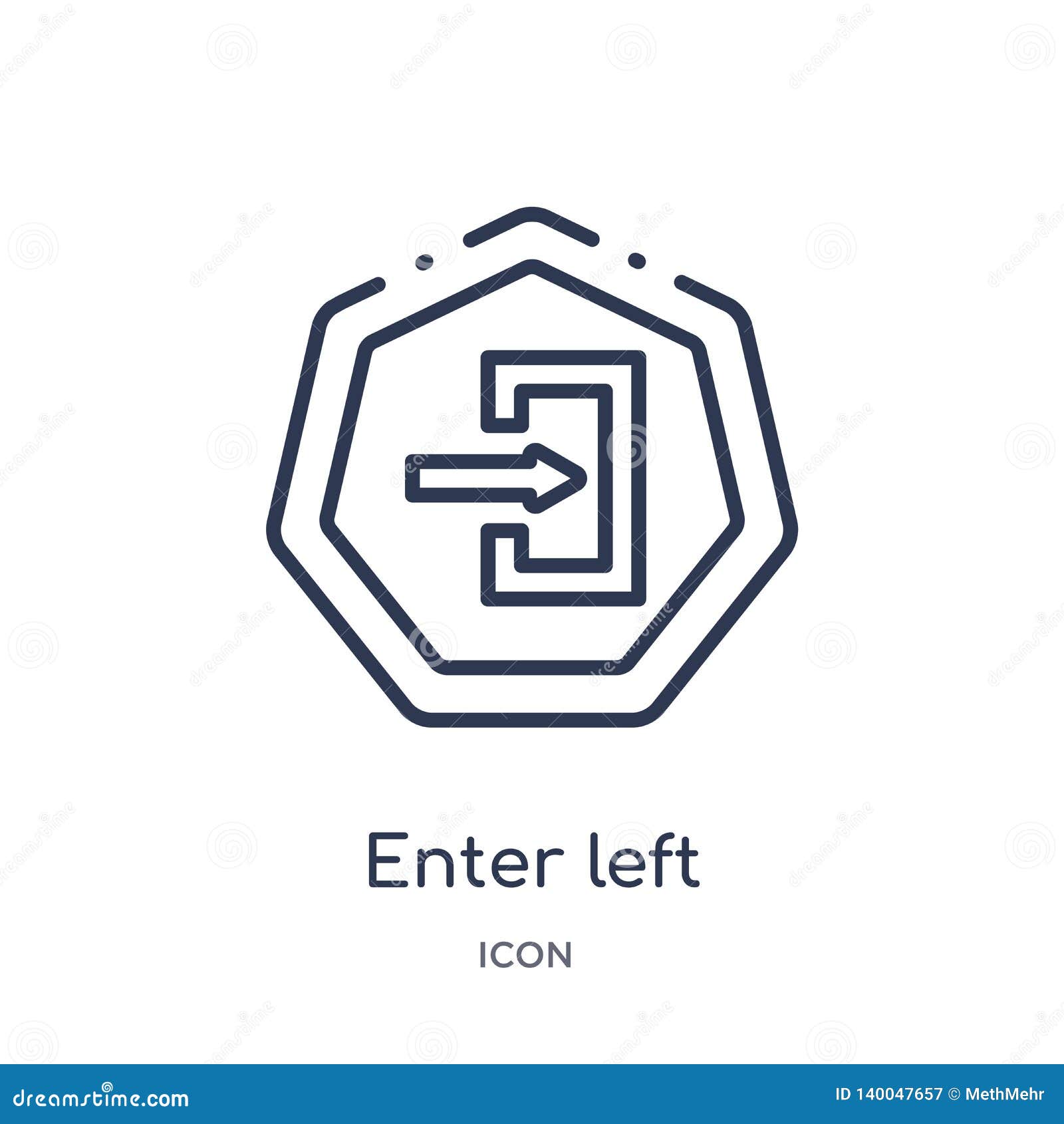 Linear Enter Left Icon From Arrows Outline Collection. Thin Line Enter ...