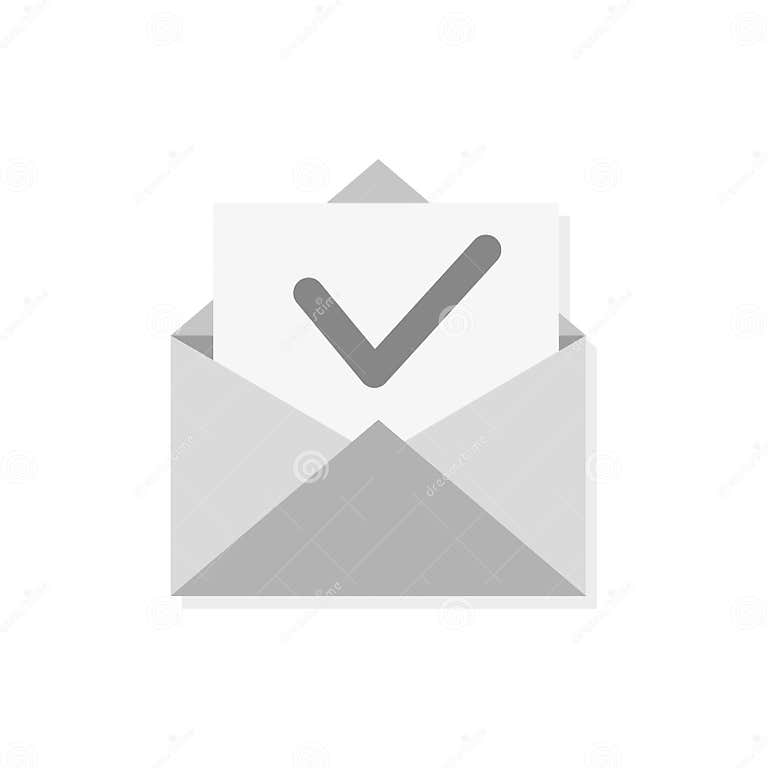 Linear Envelope Letter Tick Document Symbol. Vector Illustration Stock ...