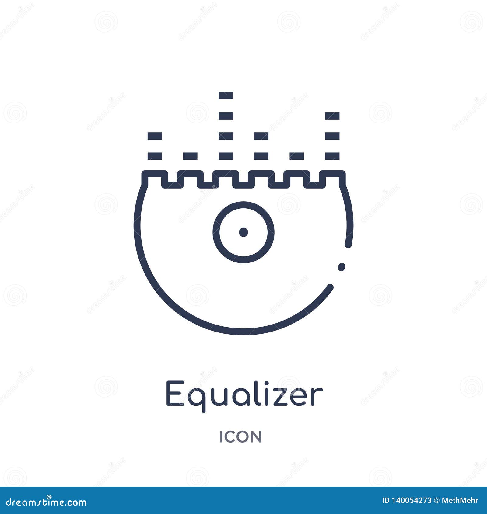 Linear Equalizer Icon From Discotheque Outline Collection. Thin Line ...