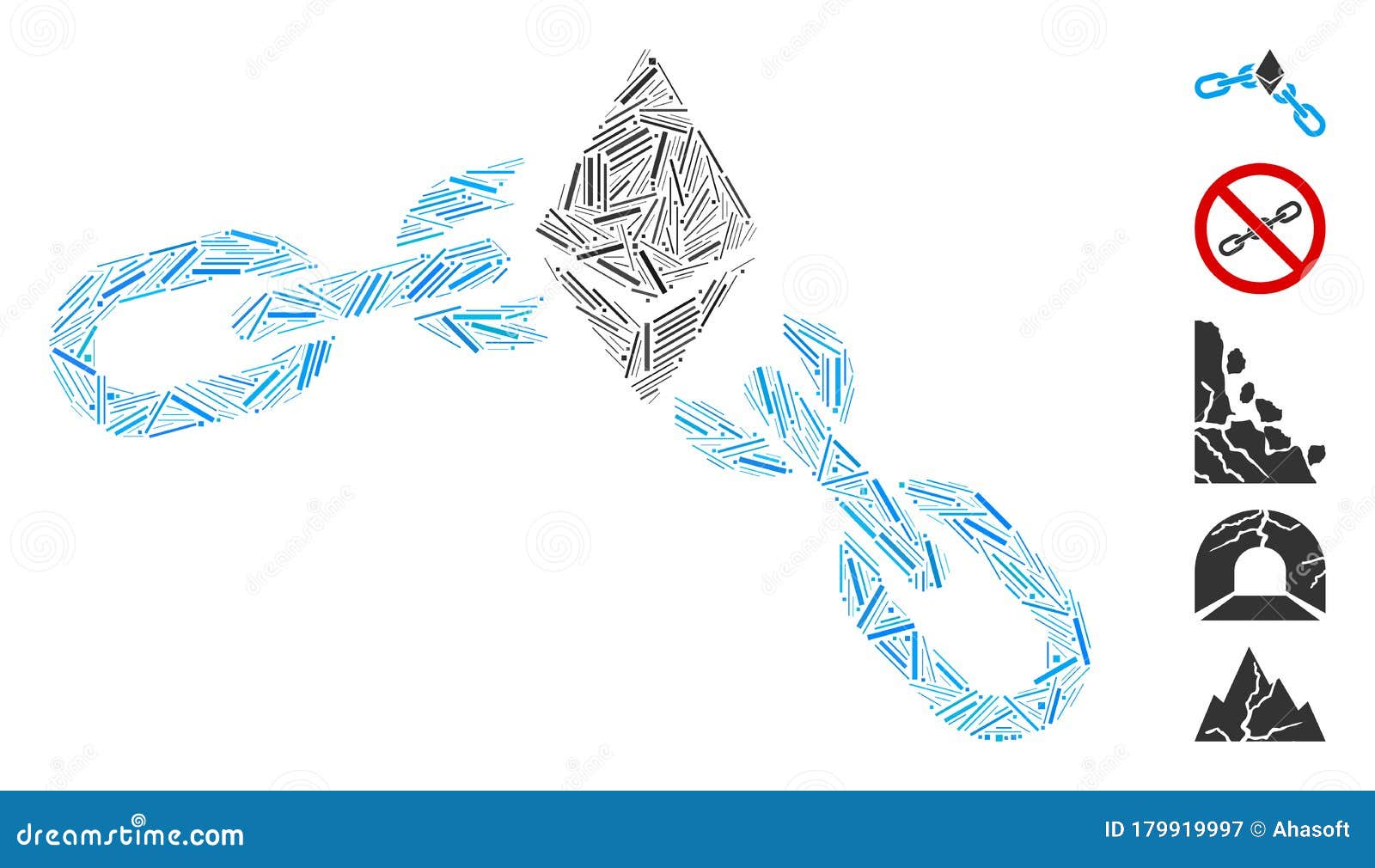 Linear Ethereum Classic Laurel Coin Icon Vector Collage | CartoonDealer ...