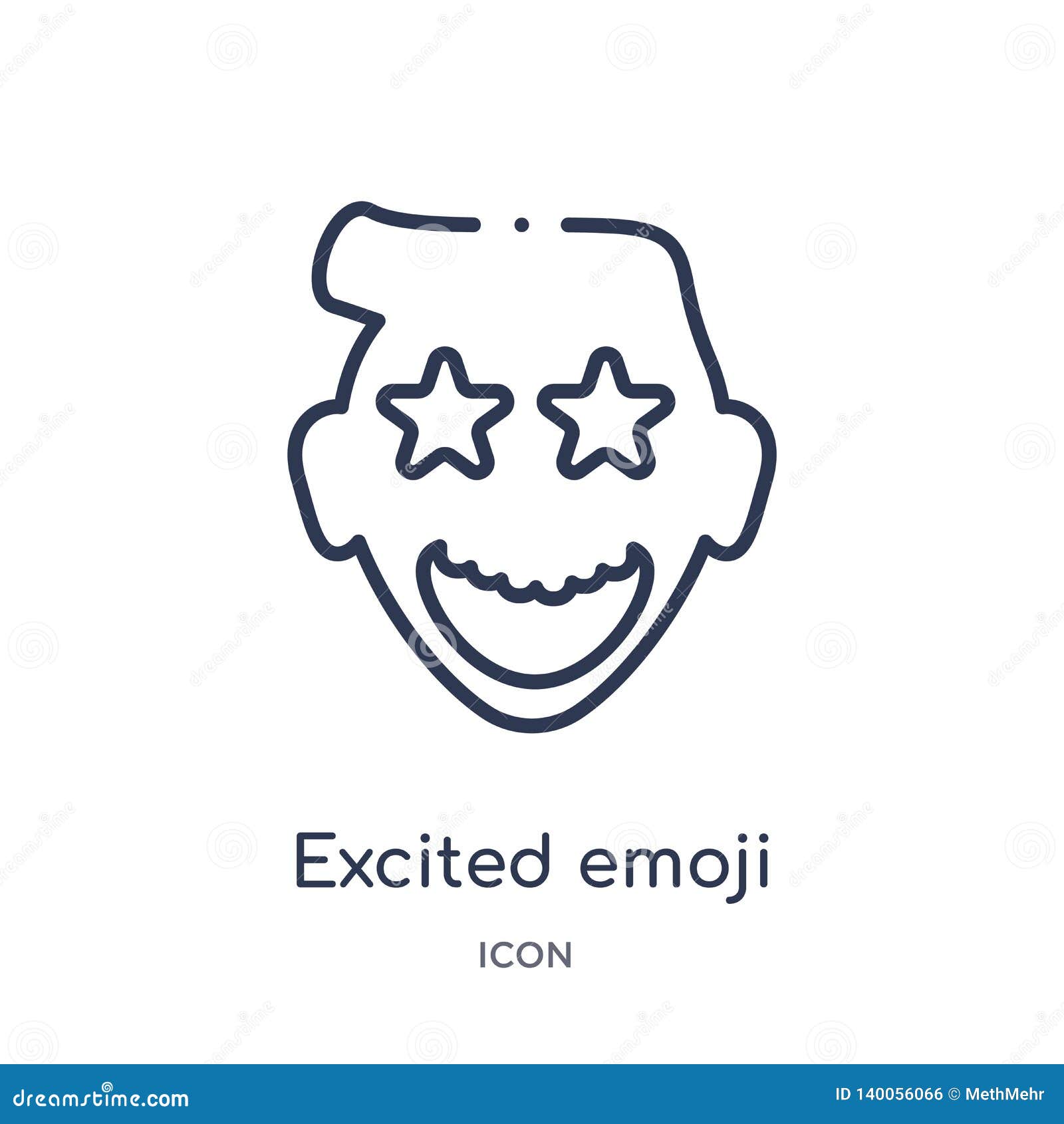 Linear Excited Emoji Icon From Emoji Outline Collection Thin Line