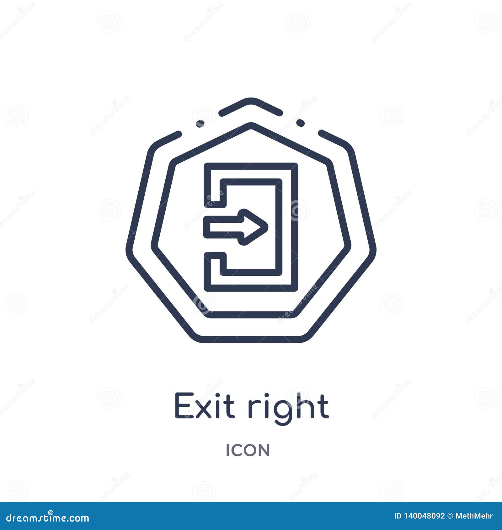 Linear Exit Right Icon from Arrows Outline Collection. Thin Line Exit ...
