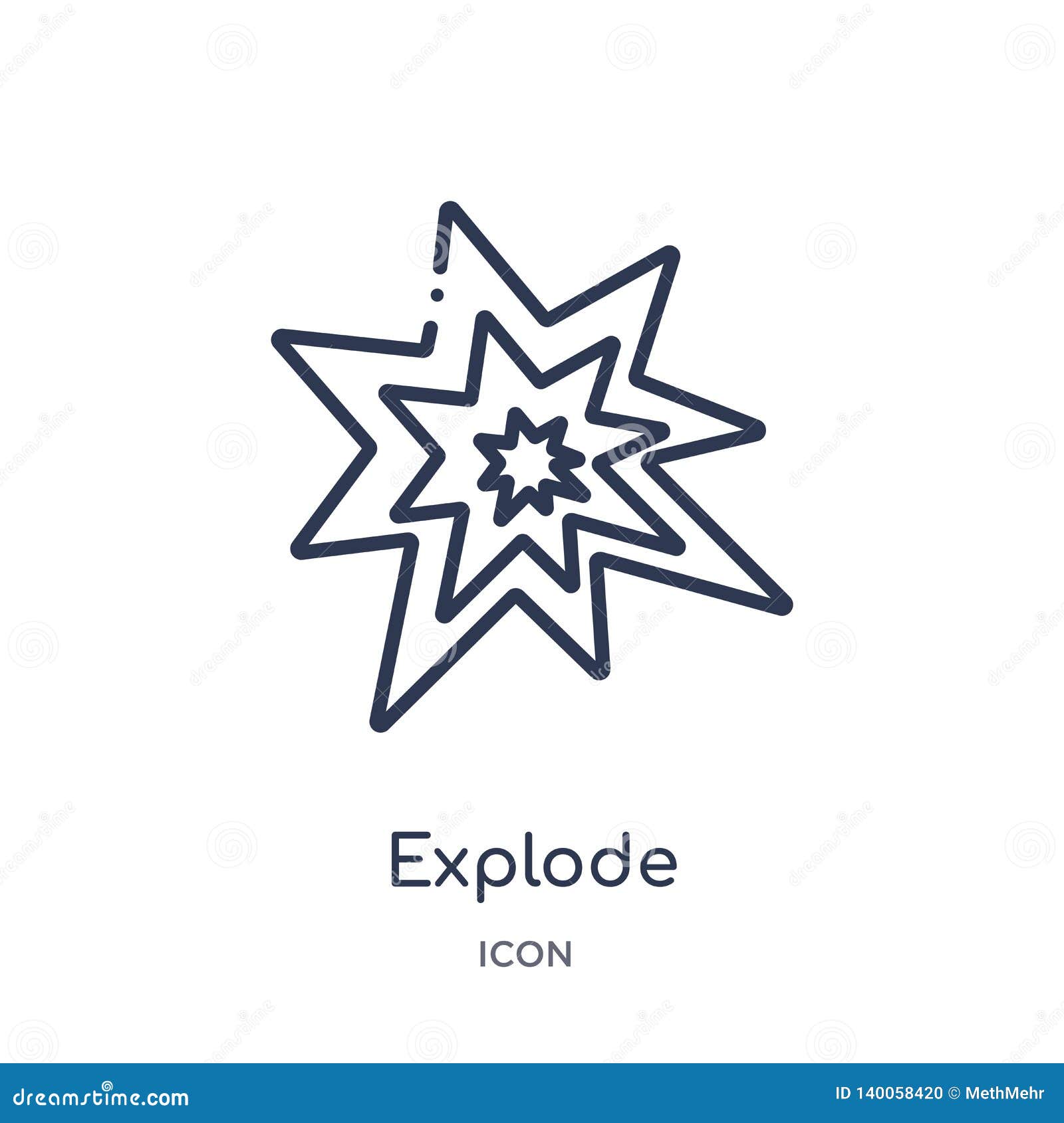 Linear Explode Icon from Geometry Outline Collection. Thin Line Explode ...