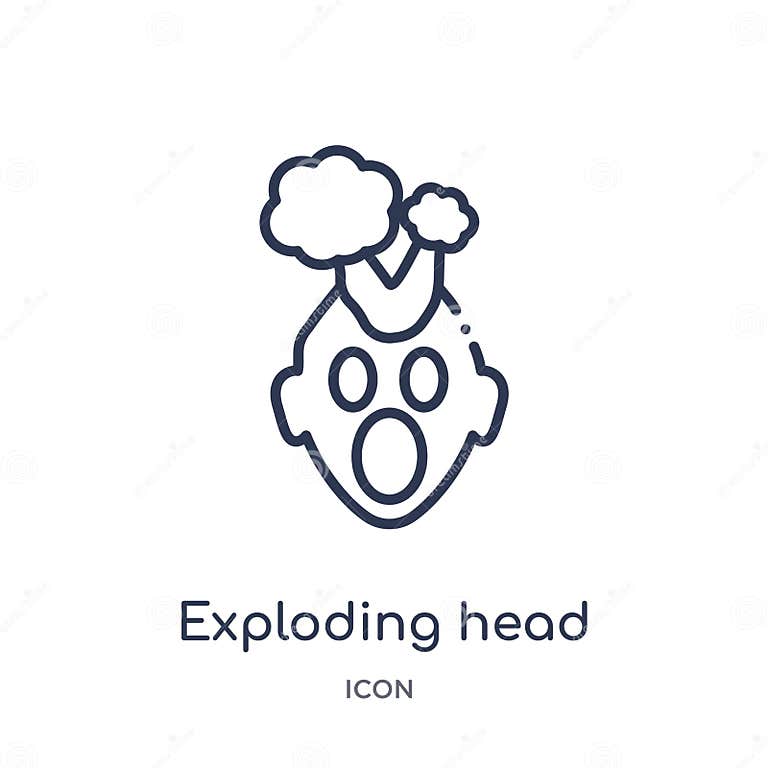 Linear Exploding Head Emoji Icon from Emoji Outline Collection. Thin ...
