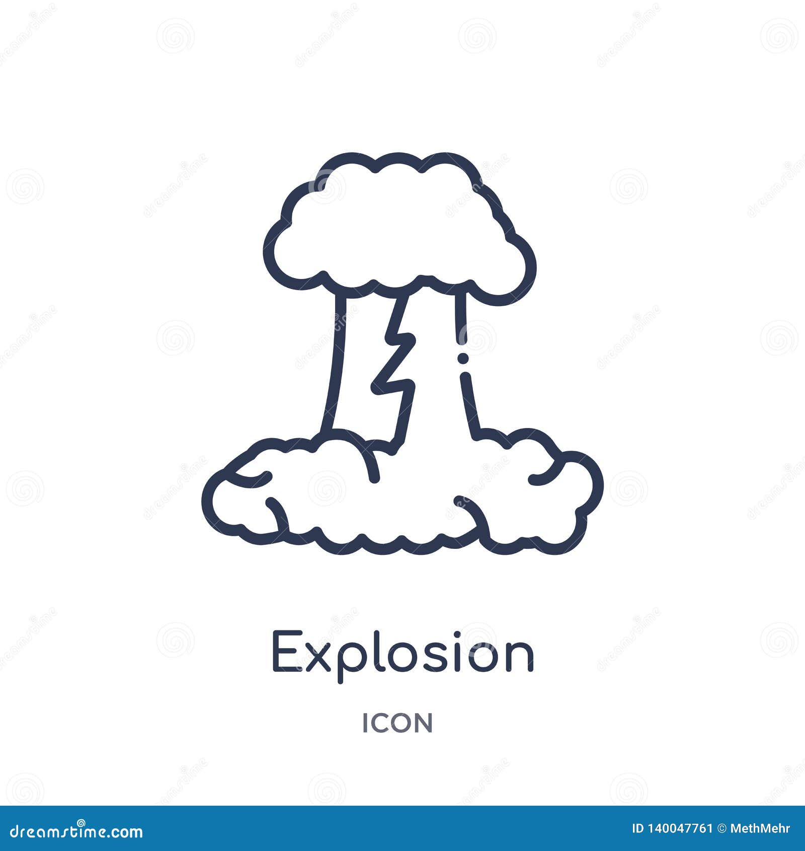 Linear Explosion Icon from Army and War Outline Collection. Thin Line ...