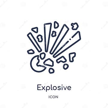 Linear Explosive Icon from Army and War Outline Collection. Thin Line ...