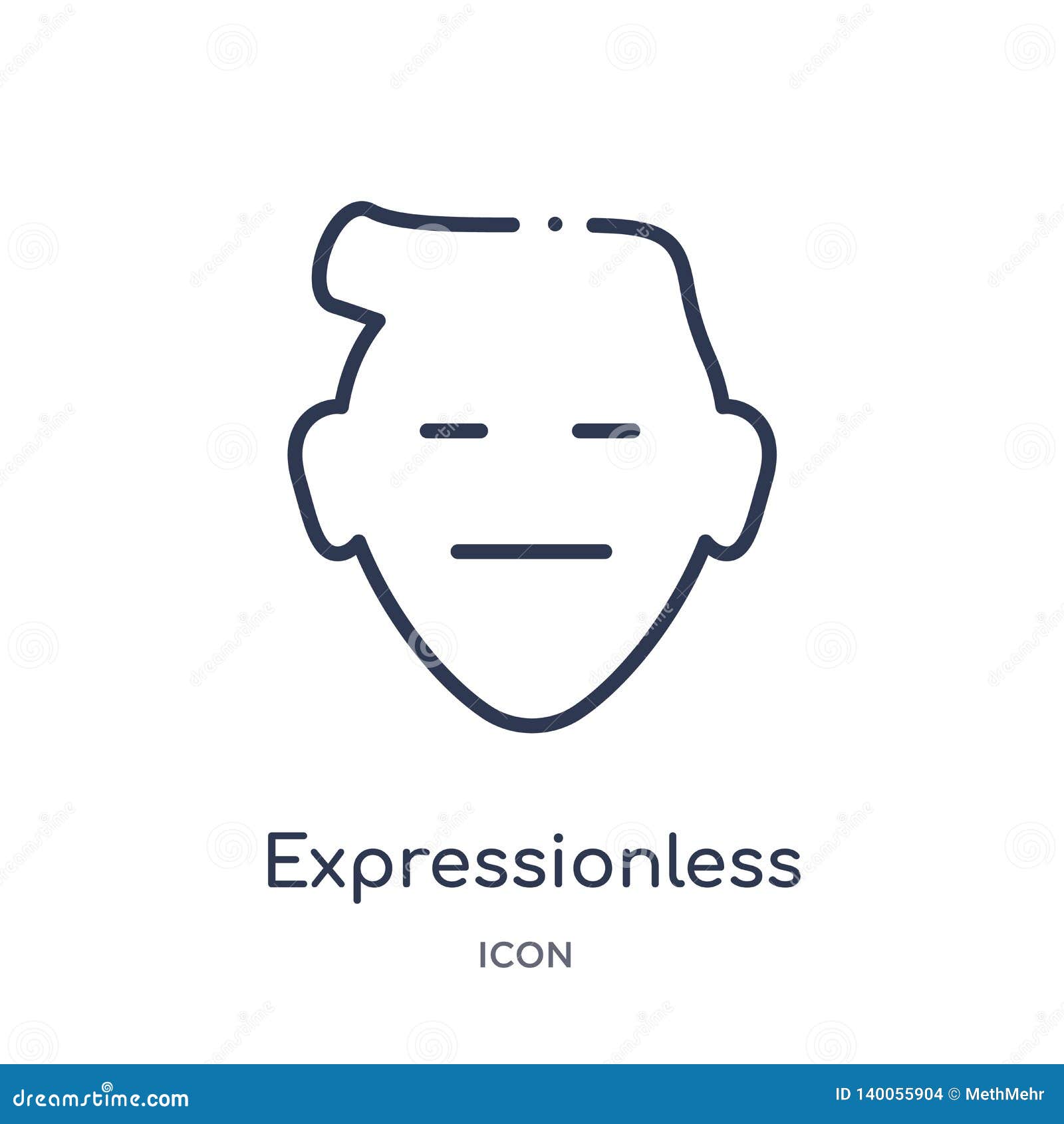 Linear Expressionless Emoji Icon from Emoji Outline Collection. Thin ...