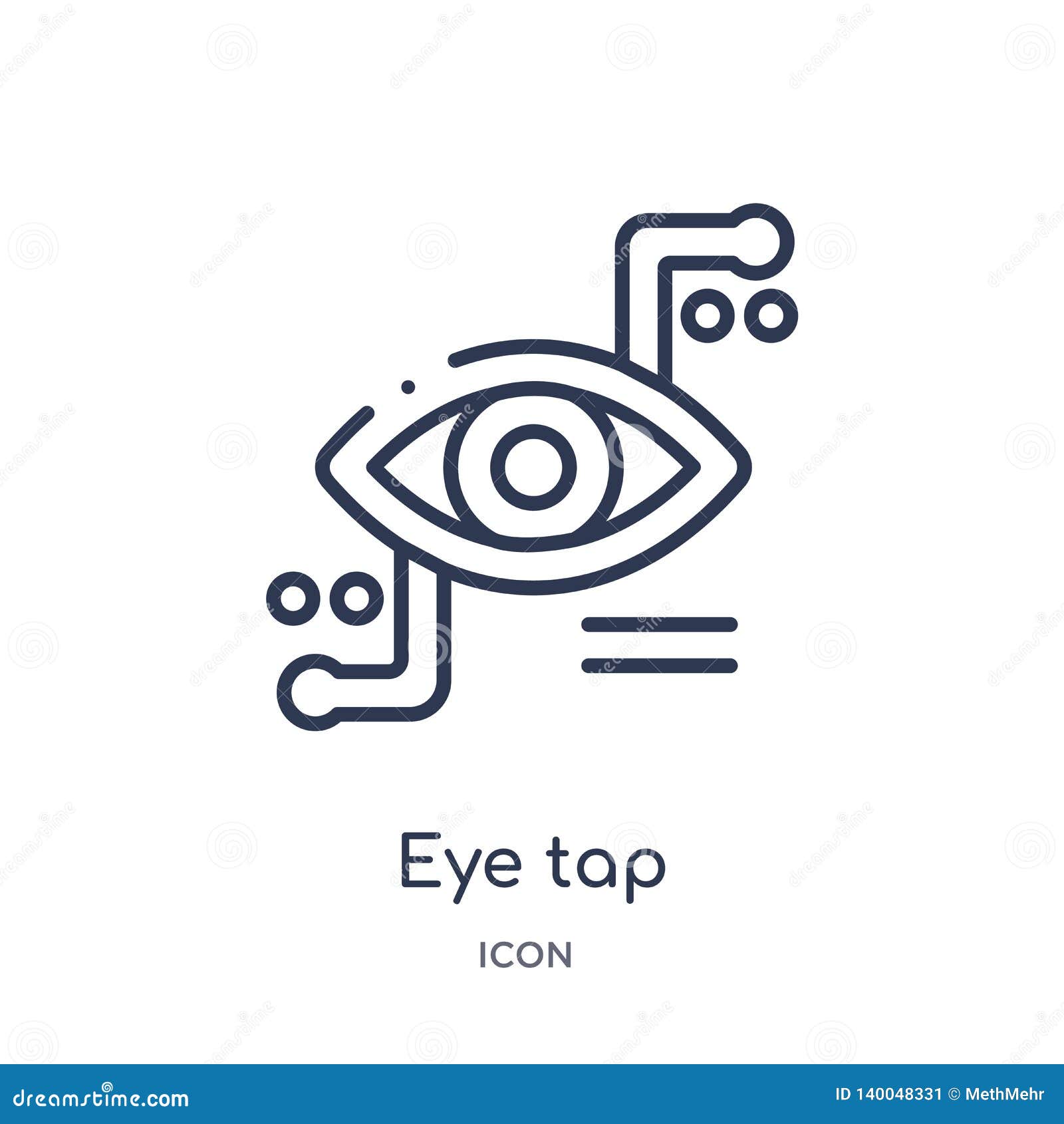 Linear Eye Tap Icon from Artifical Intelligence Outline Collection. Thin Line Eye Tap Vector ...