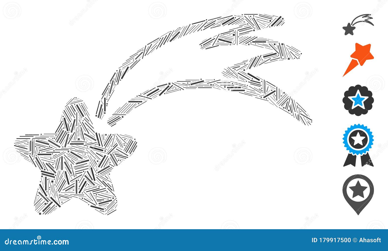 Linear Falling Star Icon From Astronomy Outline Collection. Thin Line ...