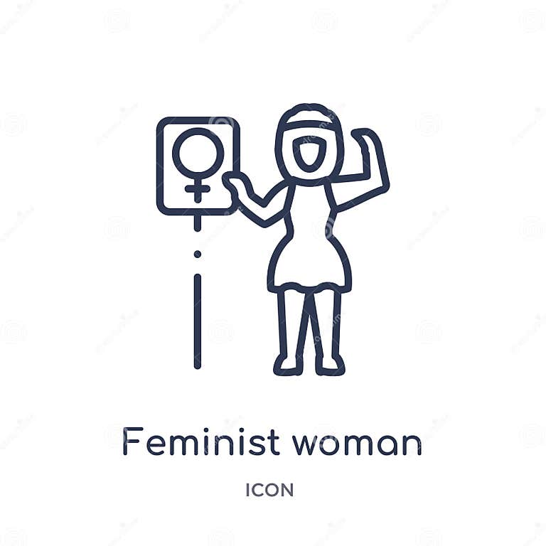 Linear Feminist Woman Icon From Ladies Outline Collection Thin Line