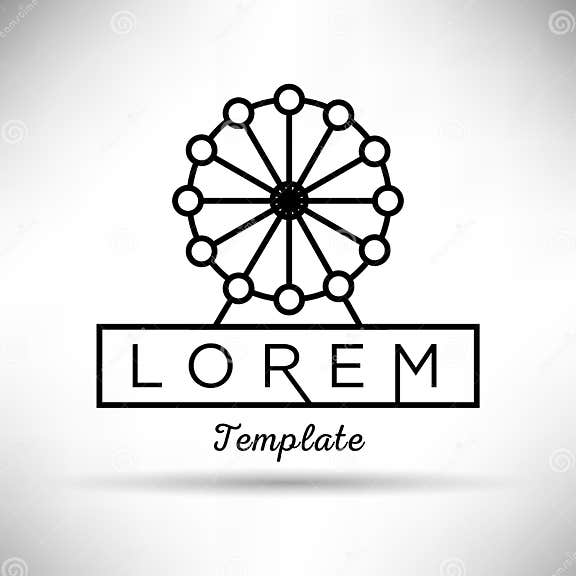 Linear Ferry Wheel Sign Vector Design Stock Vector - Illustration of ...