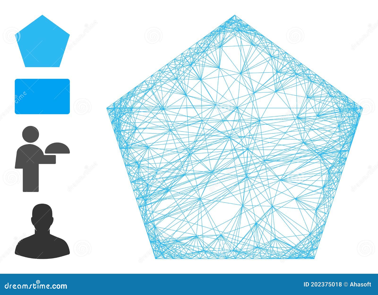 Filled Pentagon Collage Icons For BigData Vector Illustration ...