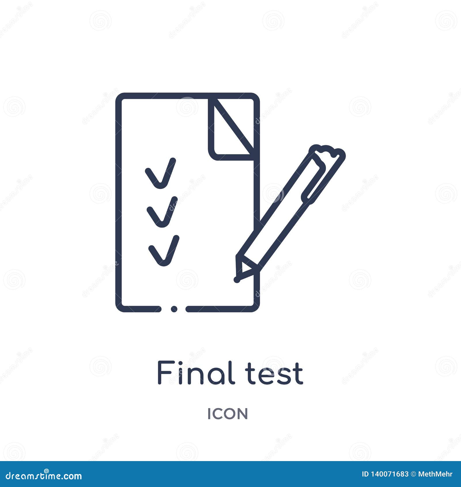 Linear Final Test Icon from Education Outline Collection. Thin Line ...