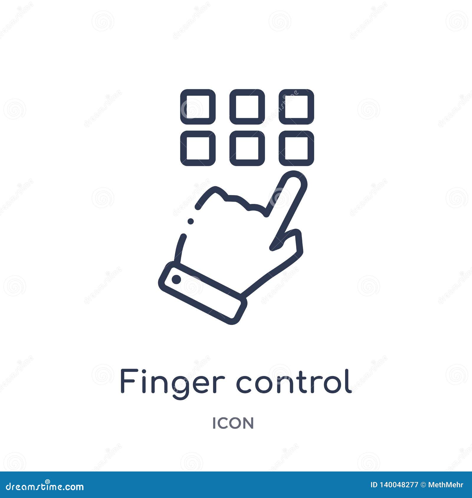 Linear Finger Control Icon From Artifical Intelligence Outline ...