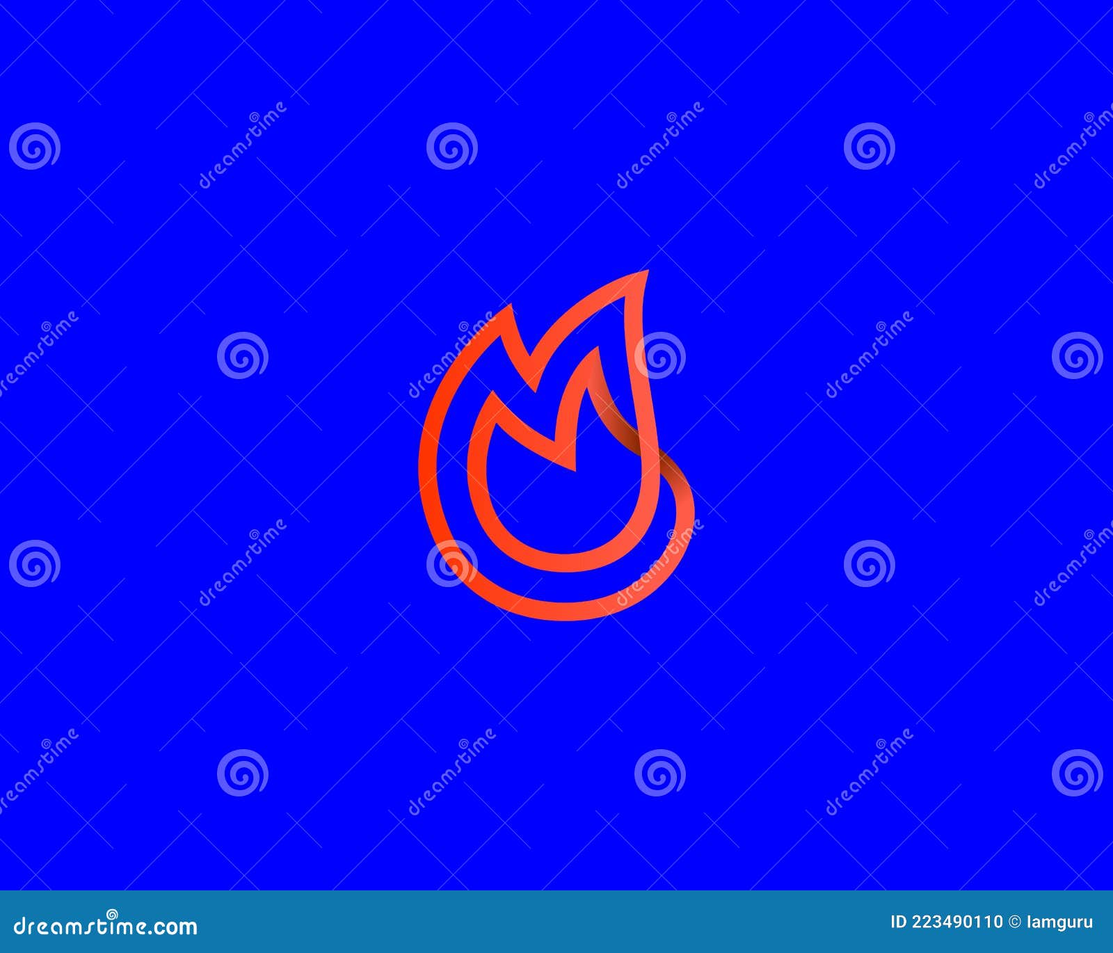 Linear Fire, Flame Loop Vector Icon Logo Design Template. Minimalistic ...