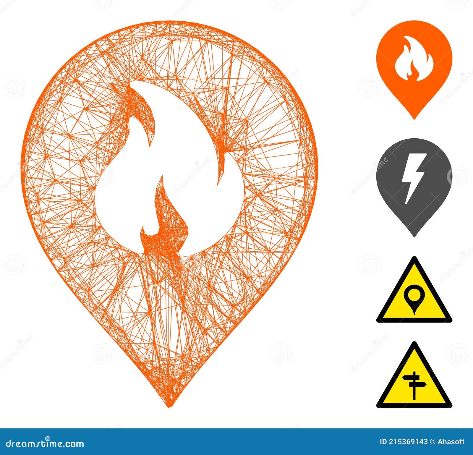 Linear Fire Marker Vector Mesh Stock Vector - Illustration of lines ...