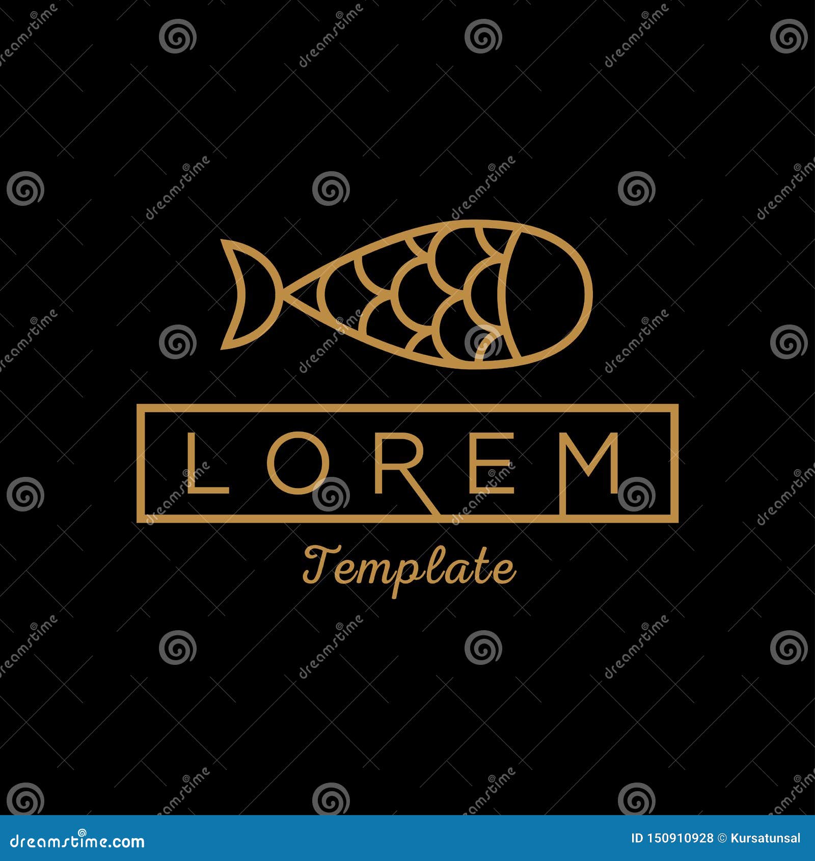 Linear Fish Sign Vector Design Stock Vector - Illustration of emblem ...