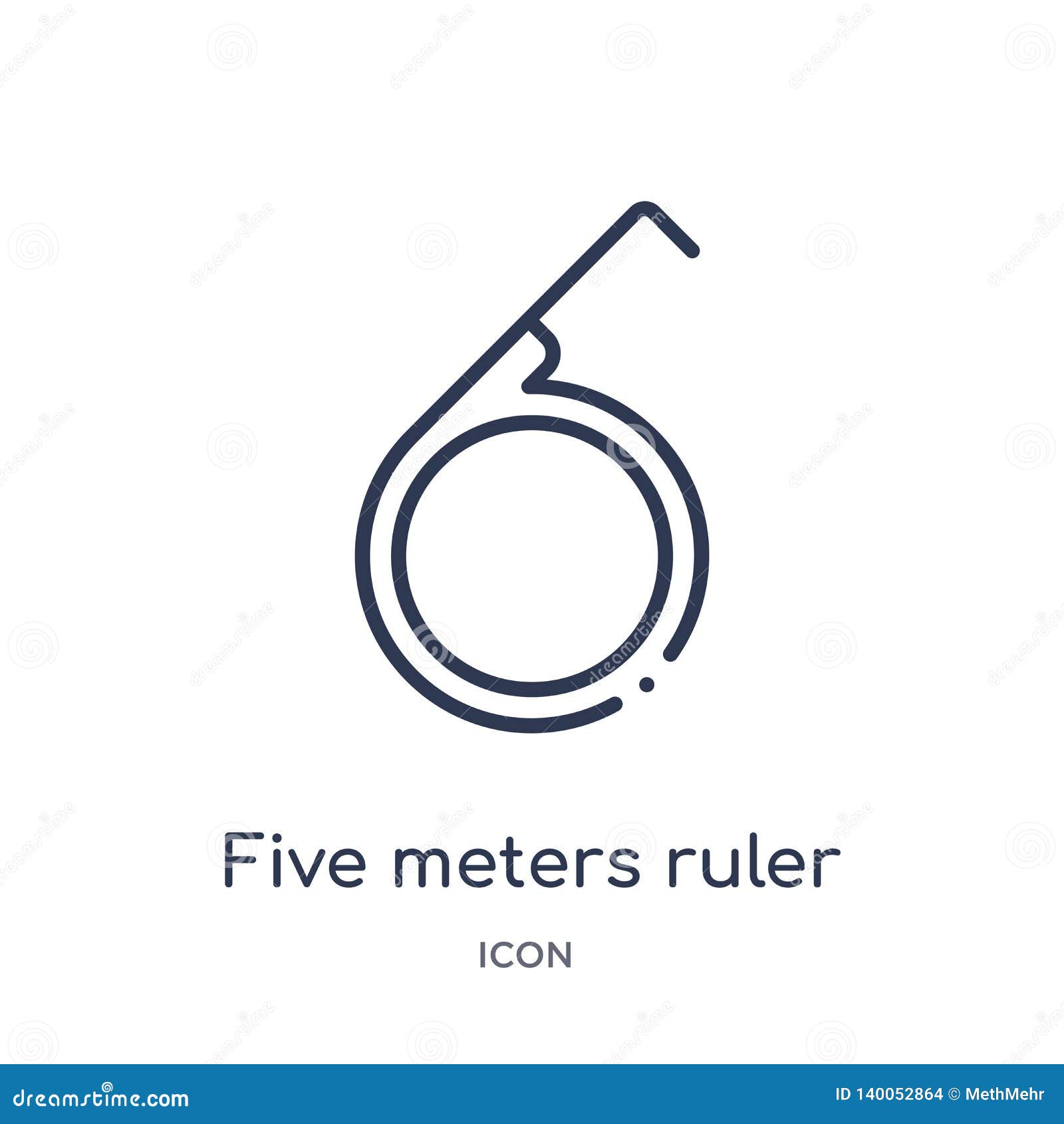 Linear Five Meters Ruler Icon From Construction Outline Collection ...