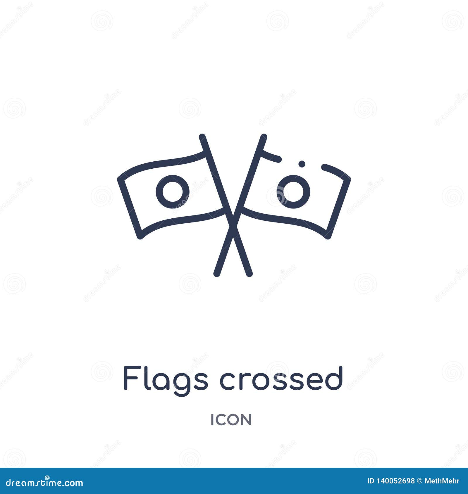 Linear Flags Crossed Icon From Construction Outline Collection. Thin ...