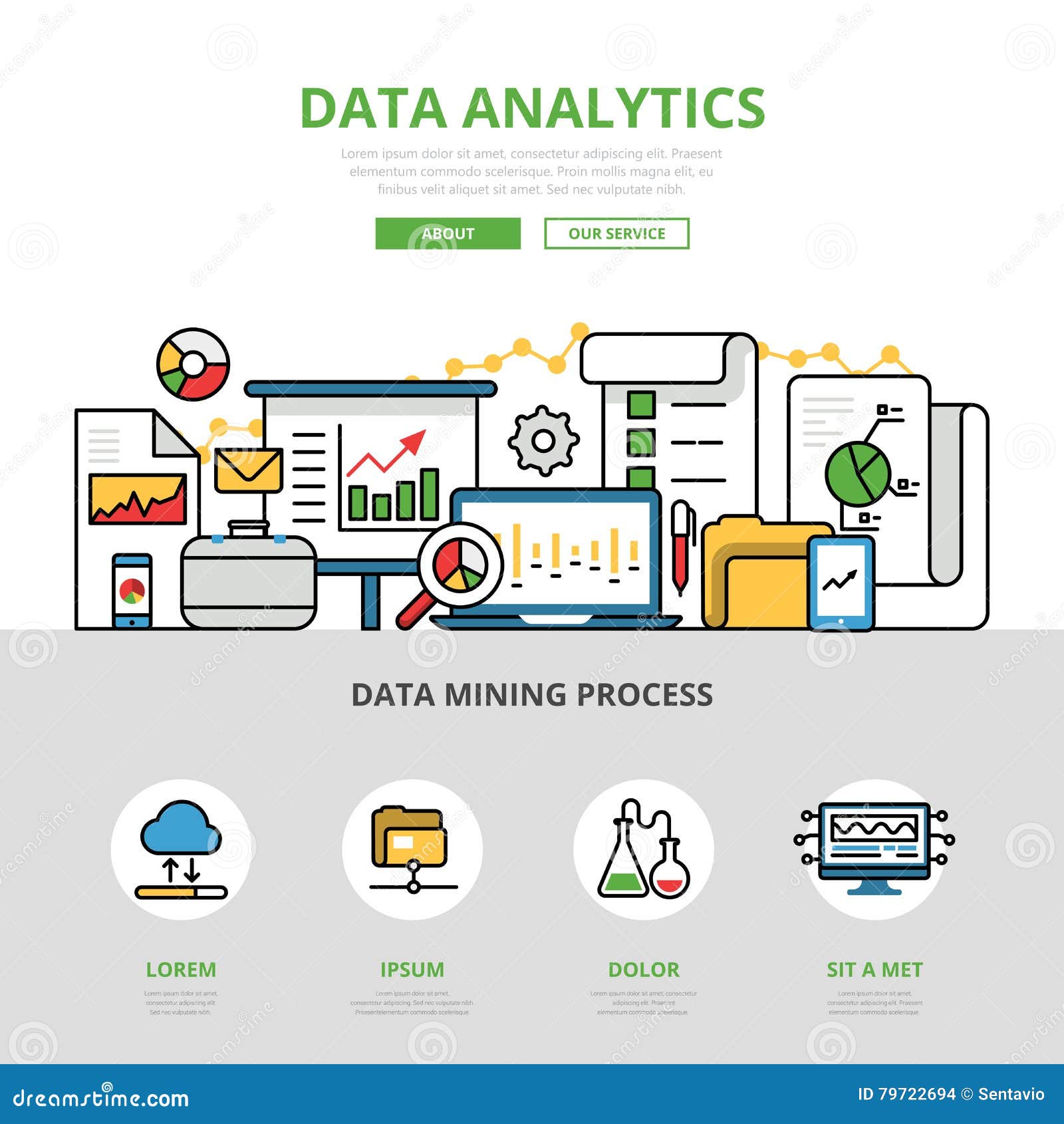 Linear Flat Business Data Analytics Infographics V Stock Illustration ... Linear Flat Business Data Analytics Infographics V Stock Illustration ...