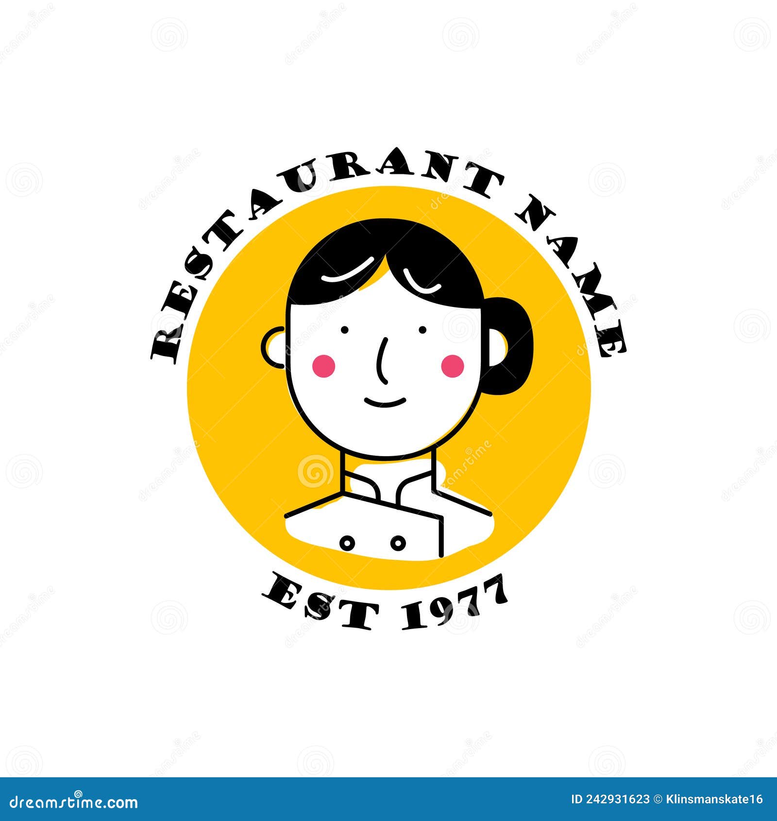 Linear Flat Chef Logo Concept Design Stock Vector - Illustration of ...