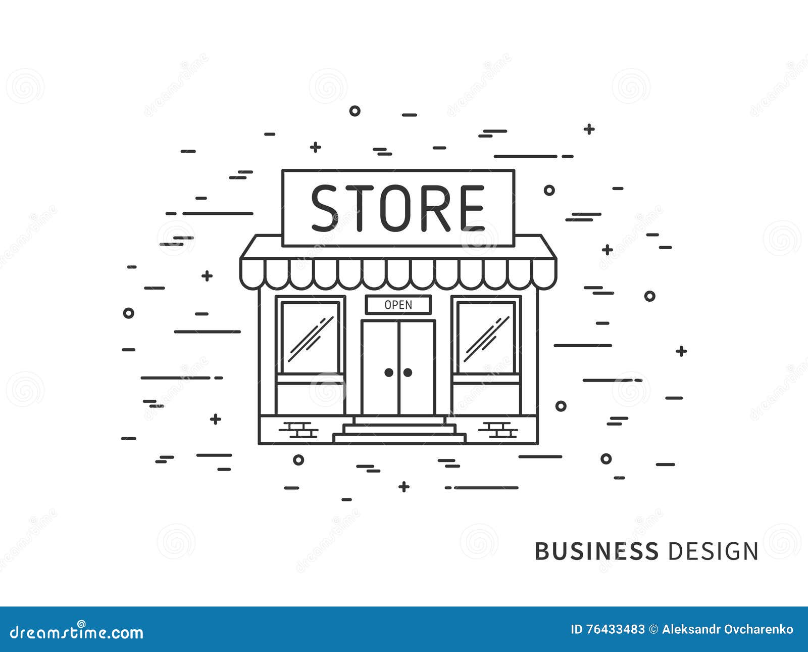 Linear Flat Exterior Landscape Design Illustration of Modern Designer ...