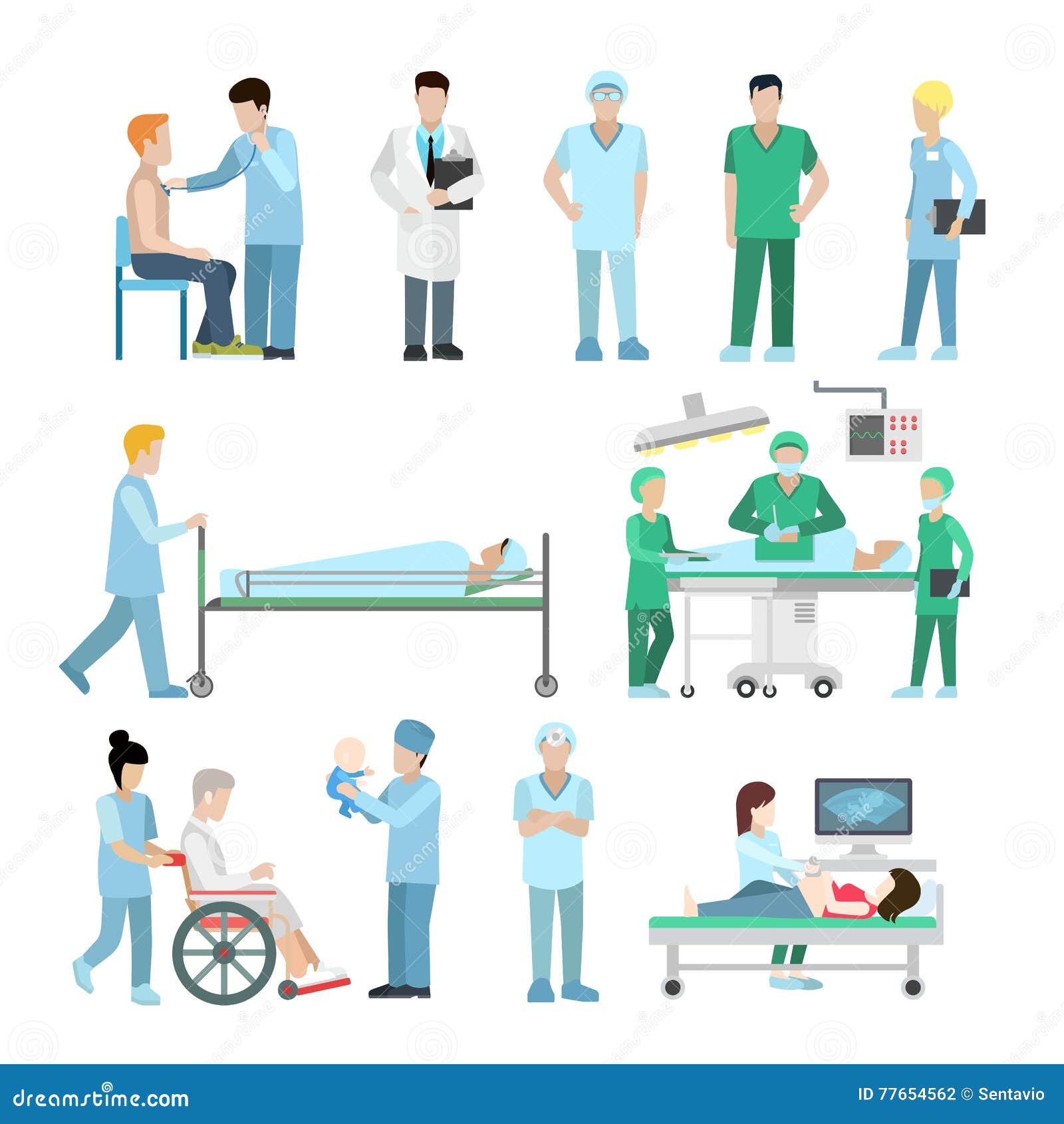 Linear Flat Health Care Surgeon Therapist Nurse Stock Vector ... Linear Flat Health Care Surgeon Therapist Nurse Stock Vector ...