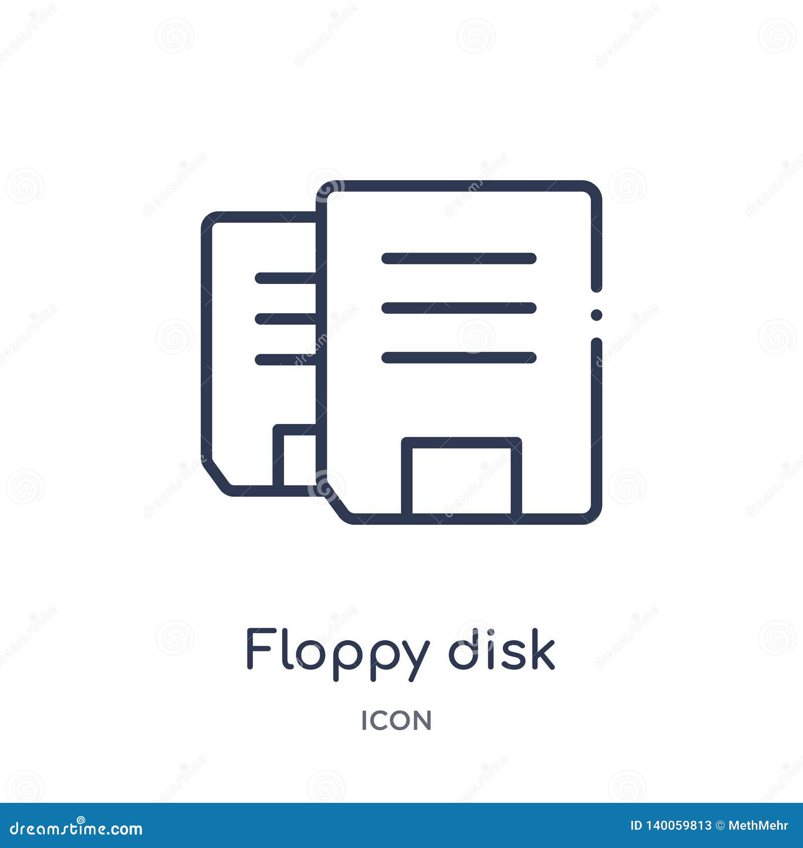 Linear Floppy Disk Upside Down Icon from Hardware Outline Collection ...