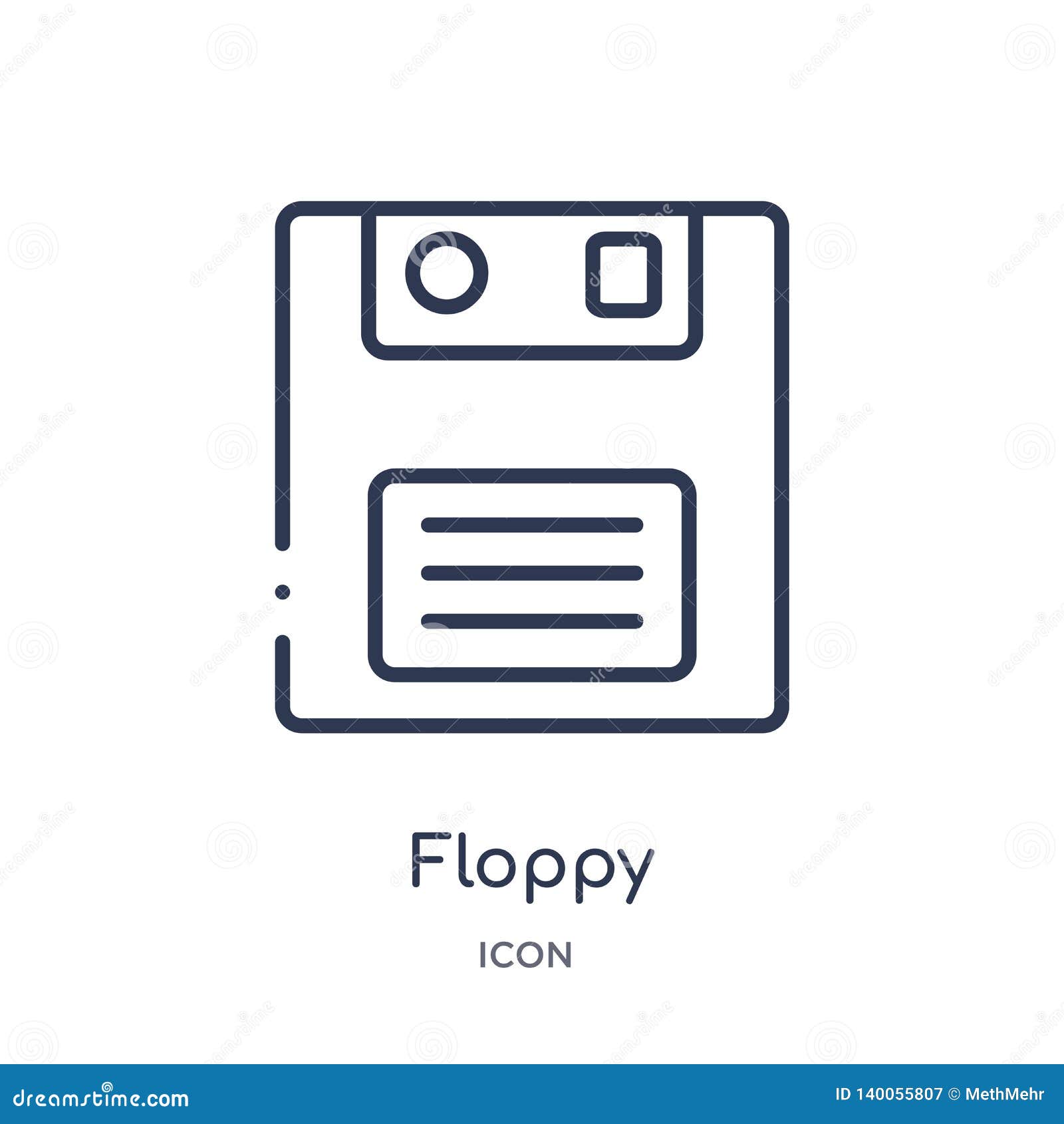 Linear Floppy Disk Upside Down Icon From Hardware Outline Collection ...