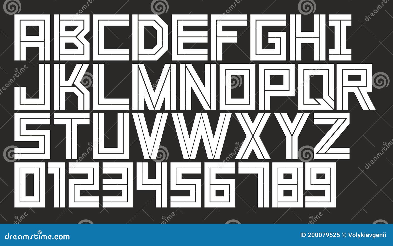 Linear font stock vector. Illustration of thin, poster - 200079525