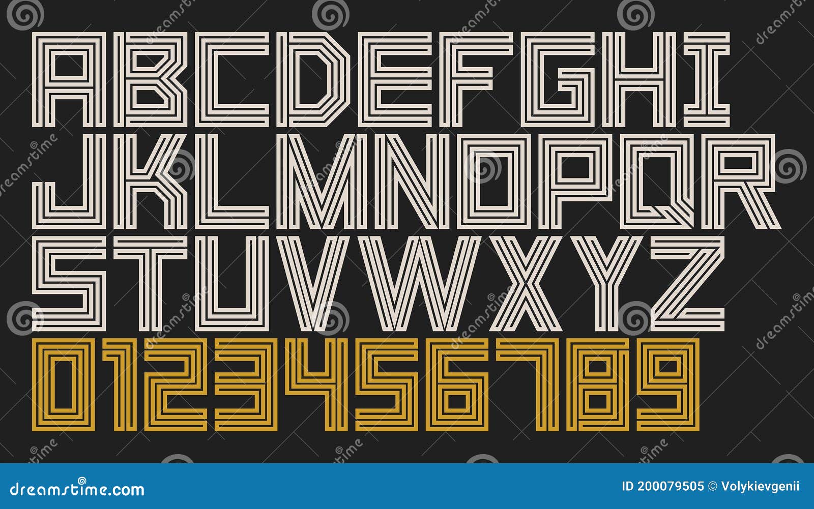 Linear font stock vector. Illustration of trendy, line - 200079505