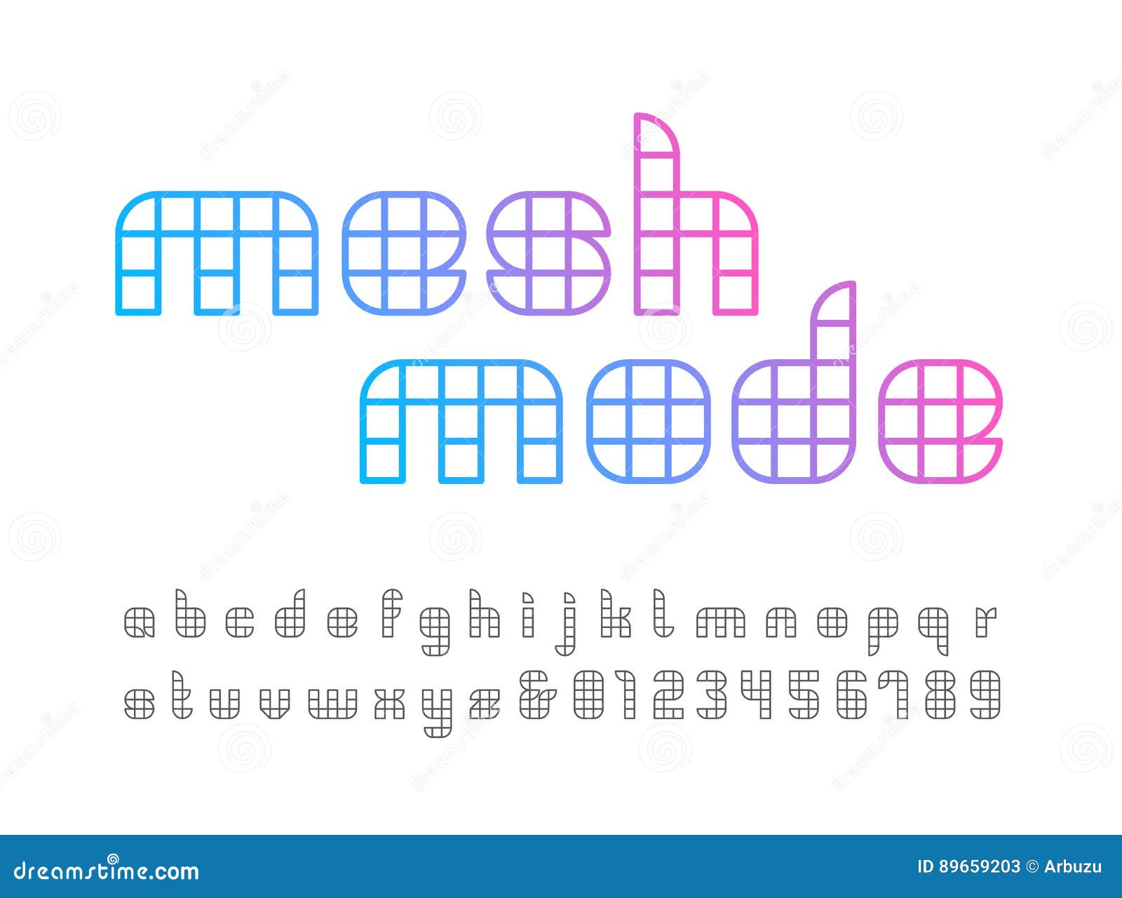 Linear Font. Vector Alphabet with Mesh Effect Letters and Number Stock ... Linear Font. Vector Alphabet with Mesh Effect Letters and Number Stock ...