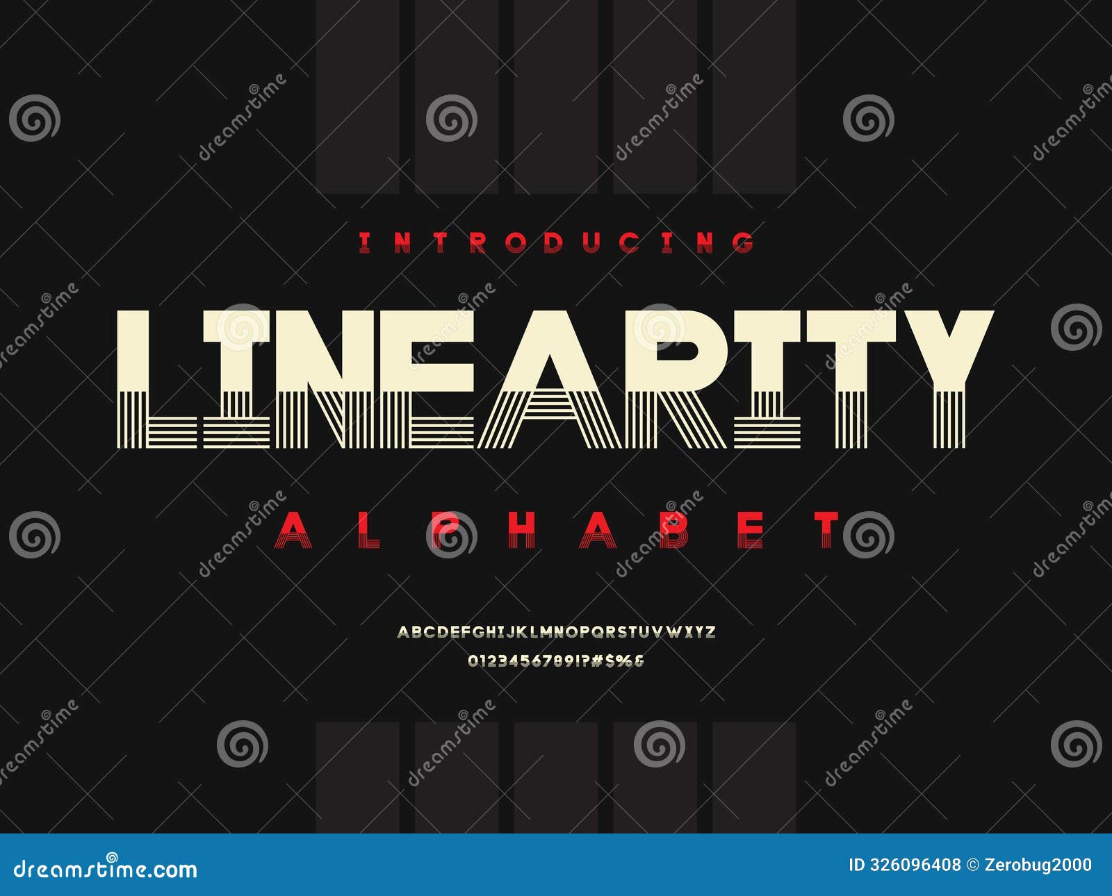 Linear font stock illustration. Illustration of typeface - 326096408