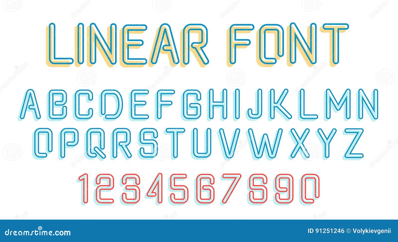 Linear font stock vector. Illustration of design, alphabet - 91251246