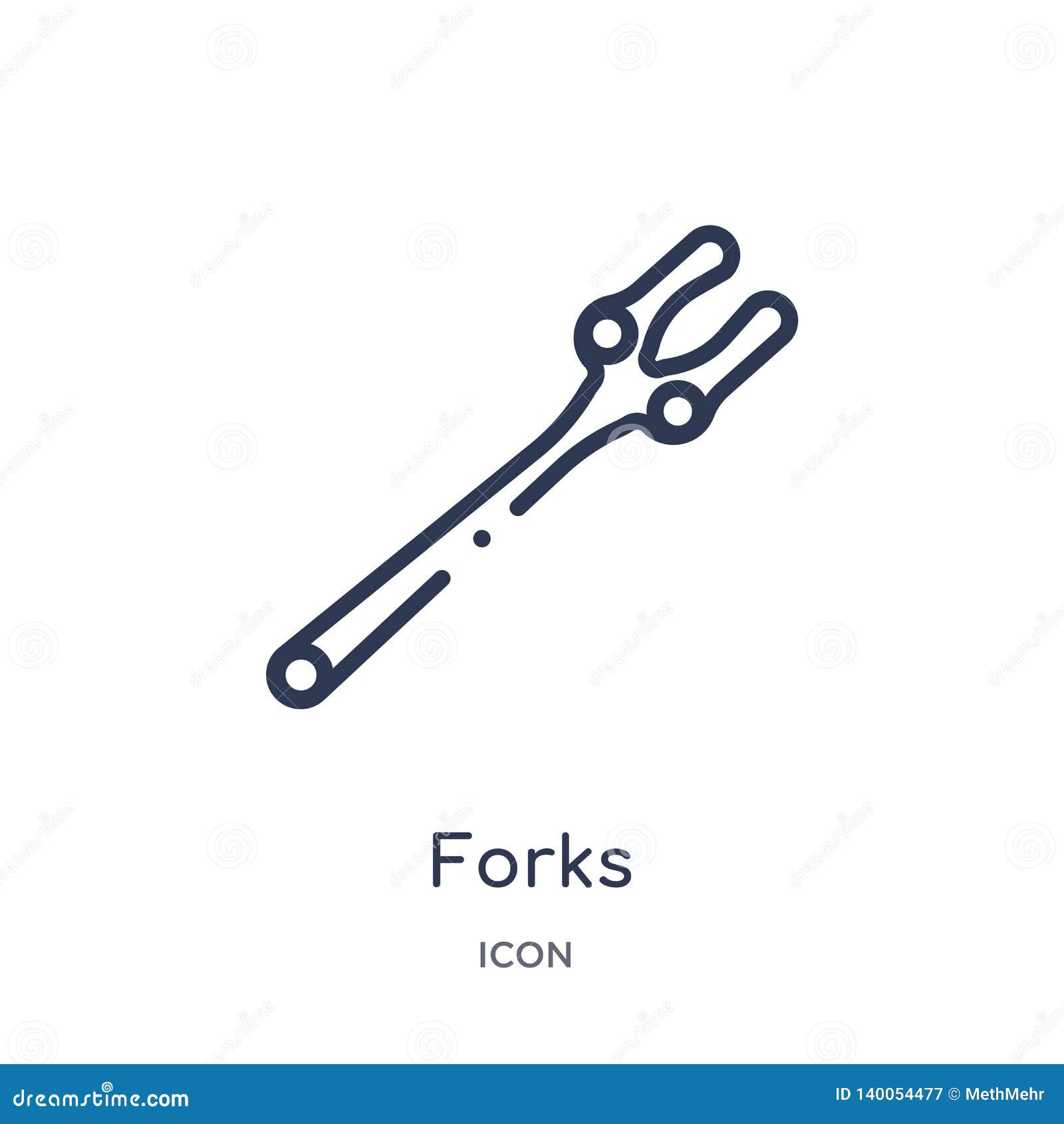 Linear Forks Icon from Drinks Outline Collection. Thin Line Forks ...