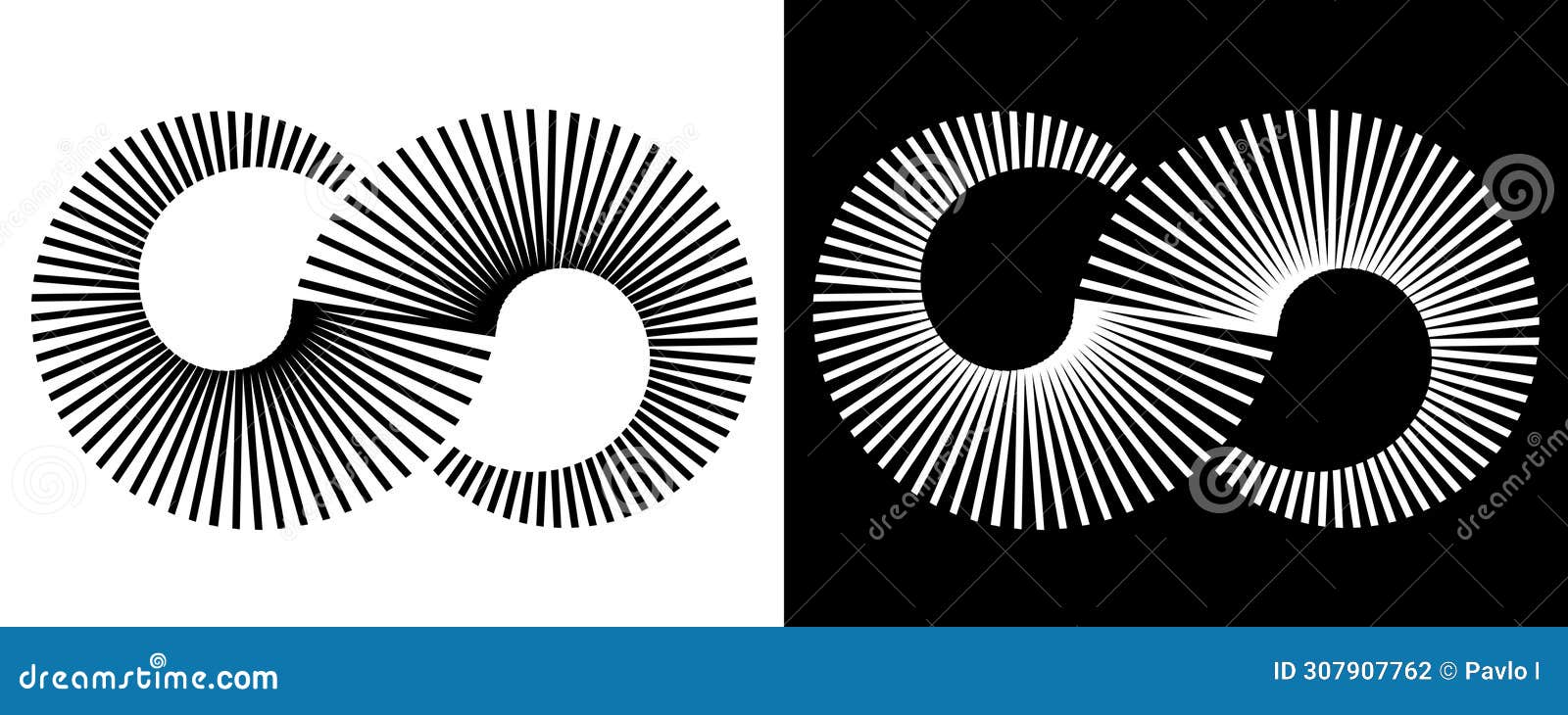 Linear Form of Infinity, Line Rotation Set Stock Vector - Illustration ...
