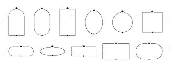 Linear Frames with a Crown and in the Form of Arches. Stock Vector ...