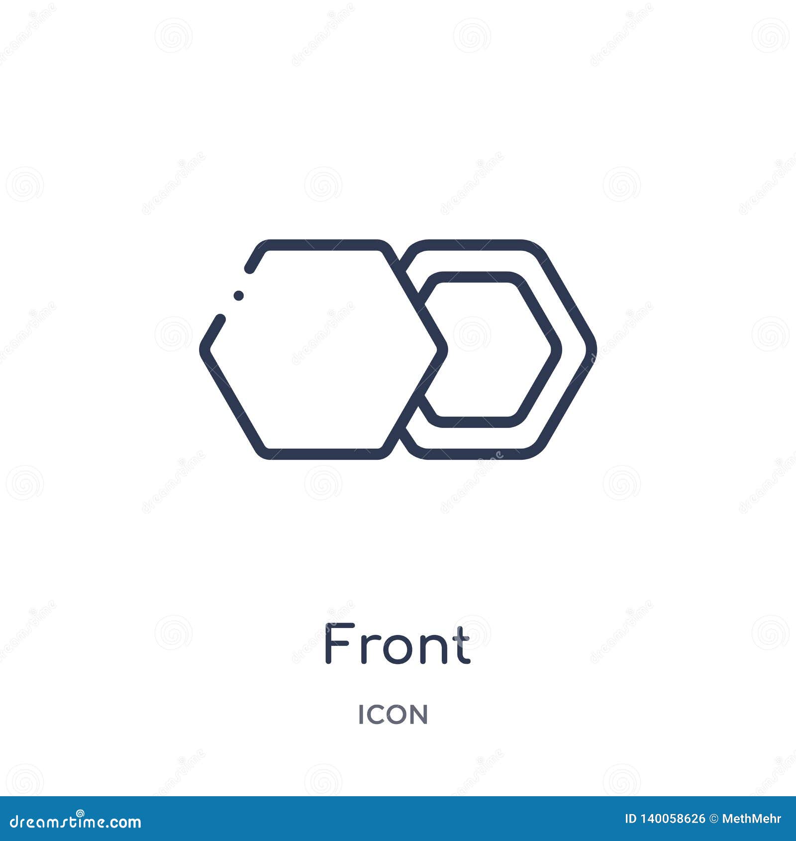 Linear Front Icon From Geometry Outline Collection. Thin Line Front ...