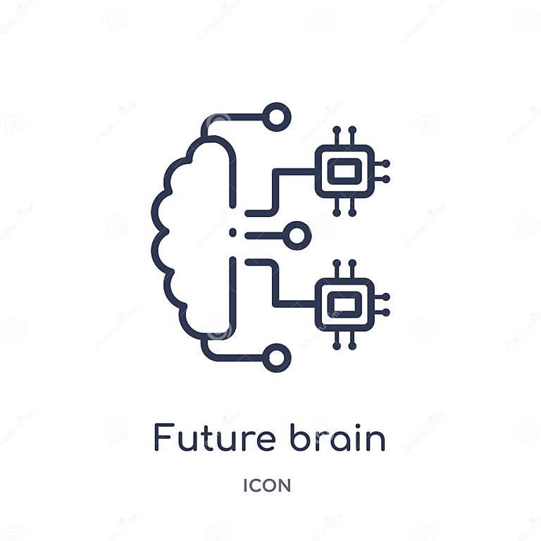 Linear Future Brain Icon from Artificial Intellegence and Future ...