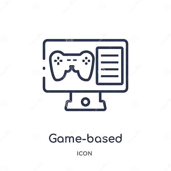 Linear Game-based Learning Icon from Elearning and Education Outline ...