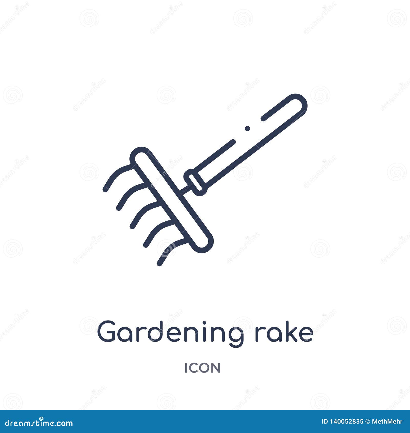 Linear Gardening Rake Icon from Construction Tools Outline Collection ...