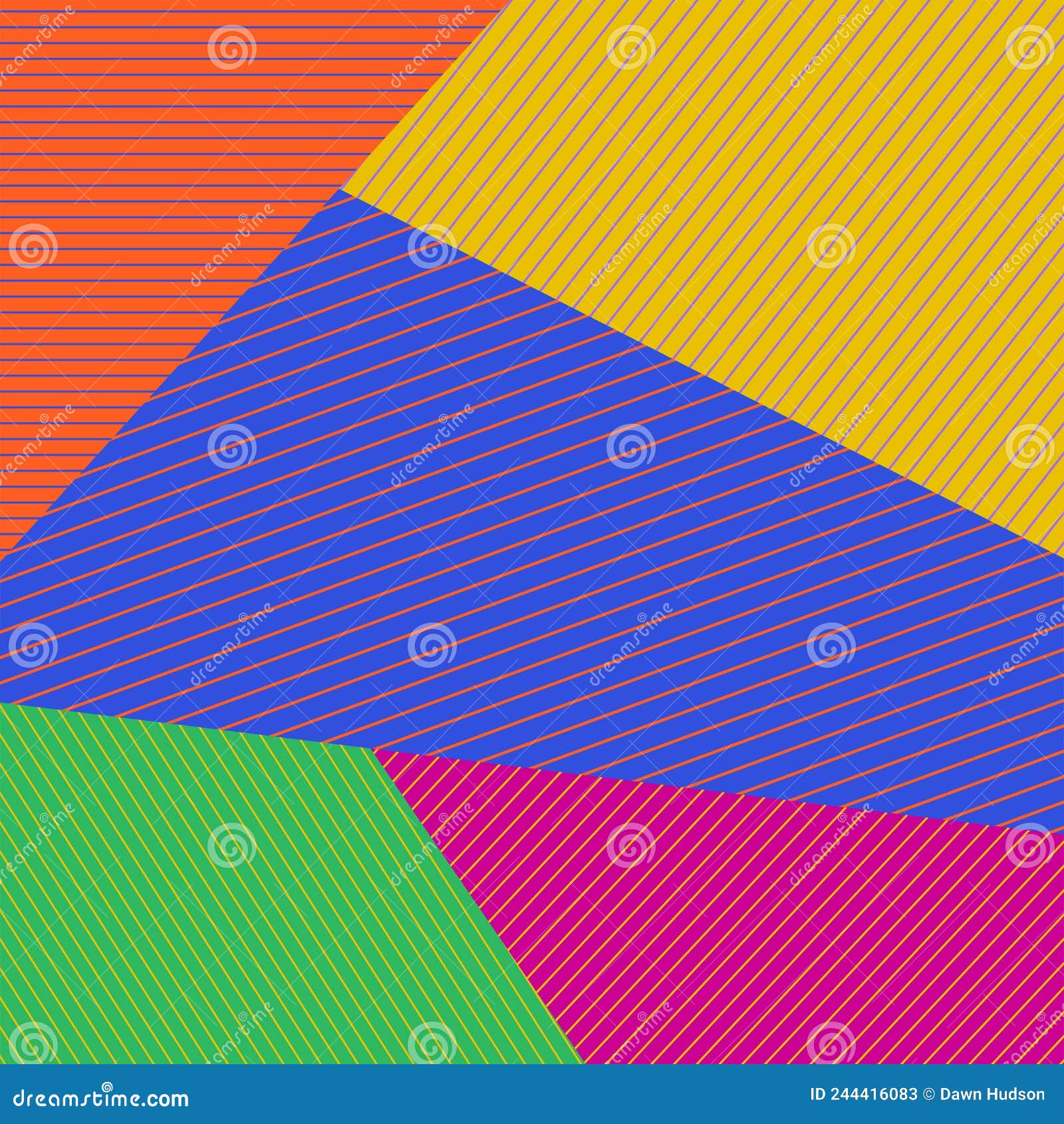 Linear Geometric Retro Color Blocks Stock Vector - Illustration of ...