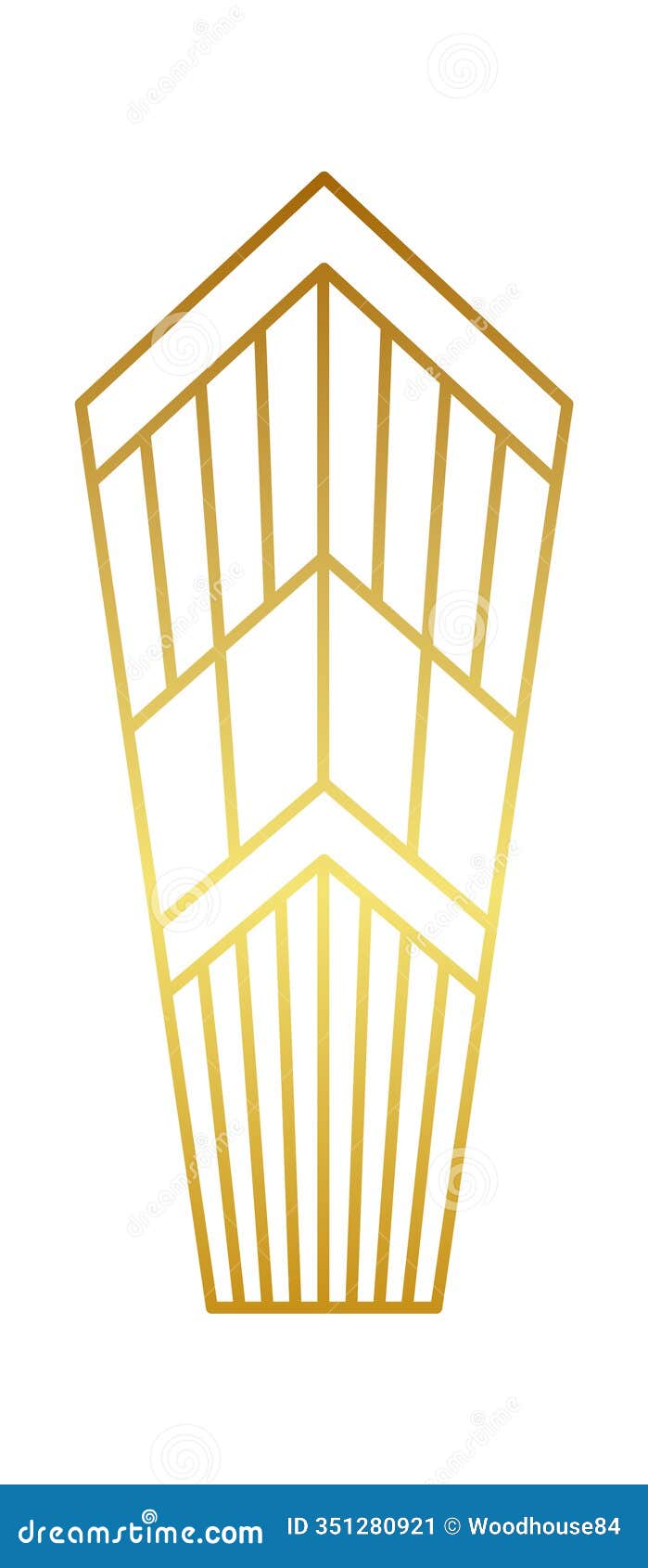 Linear Geometry Golden Art Deco Stock Vector - Illustration of luxury ...