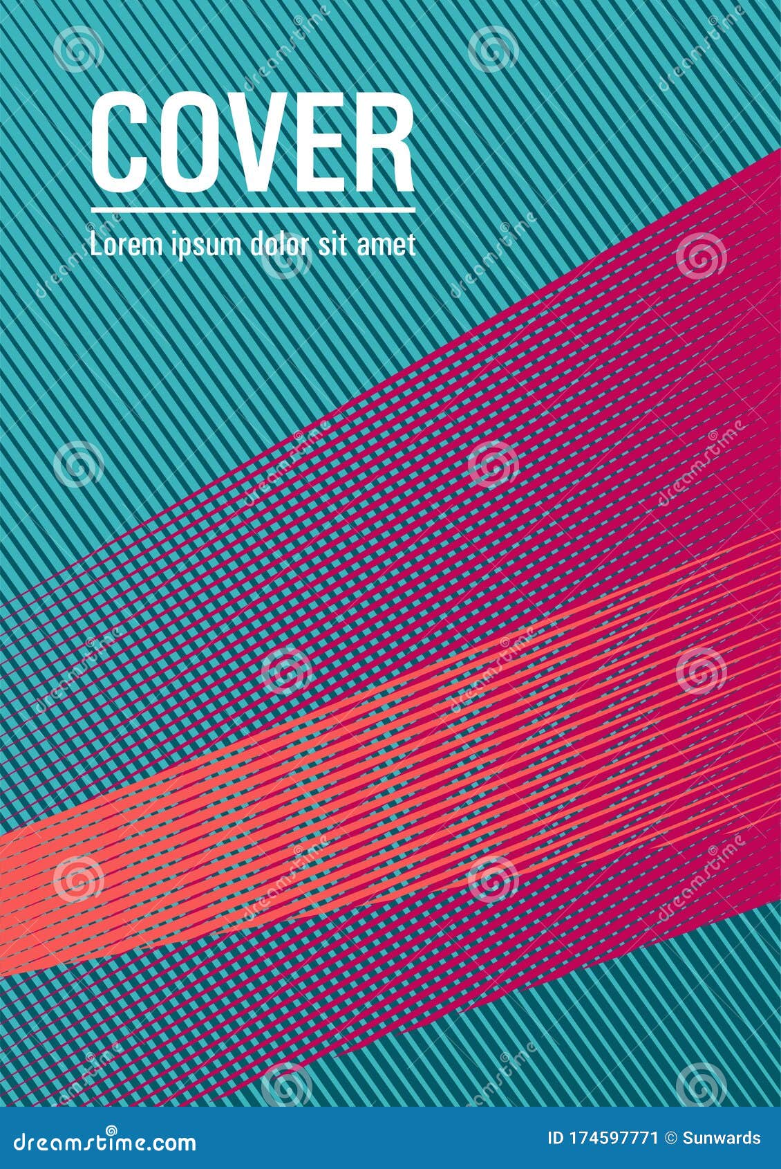 Linear Geometry Poster Background Vector Template. Minimalistic ...